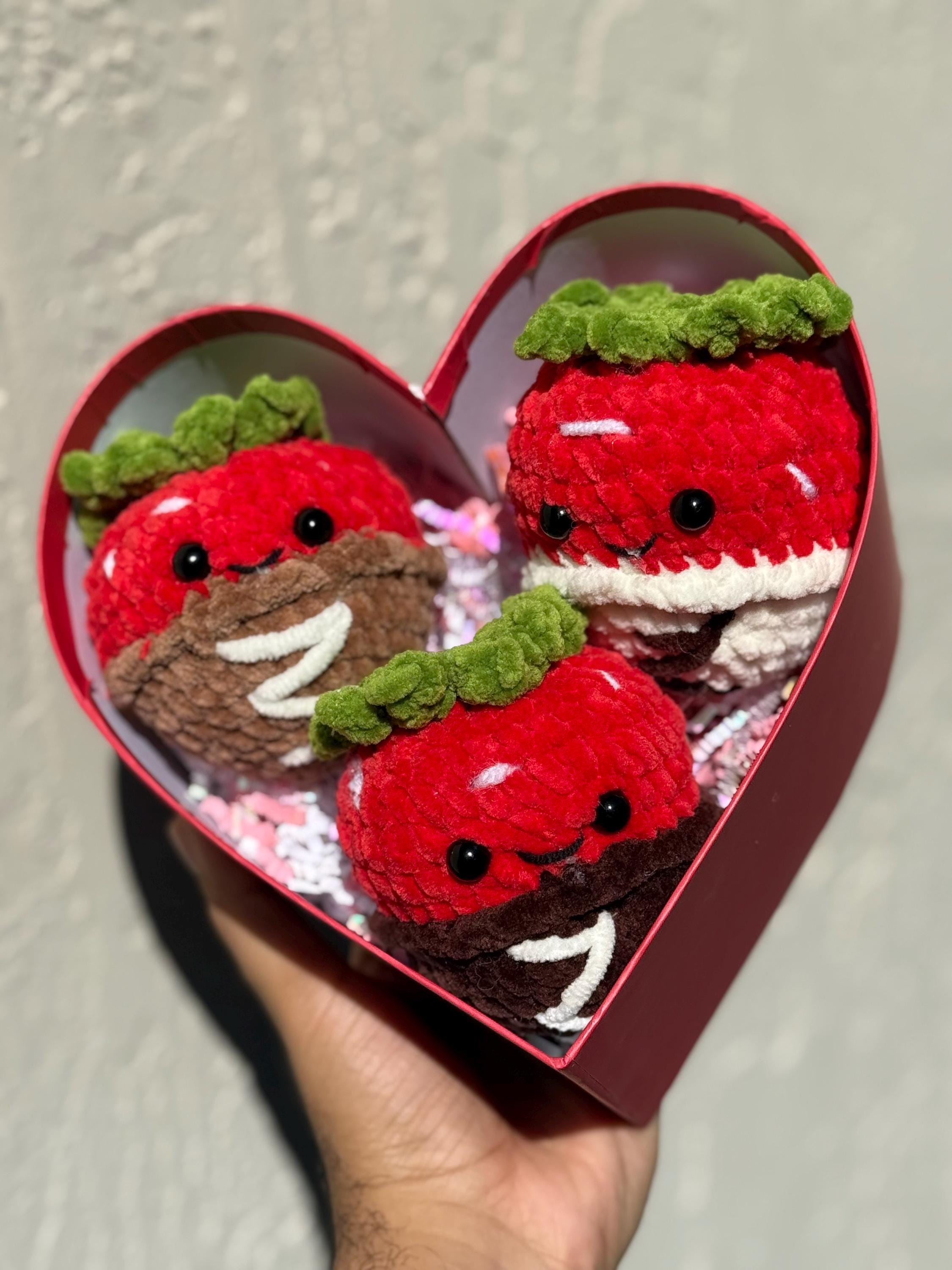 Chocolate Covered Strawberry Plushies - Etsy