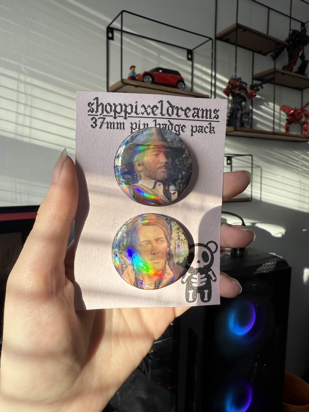 Arthur Morgan Red Dead Redemption 2 Holographic 2 Handmade 37mm Badges ...