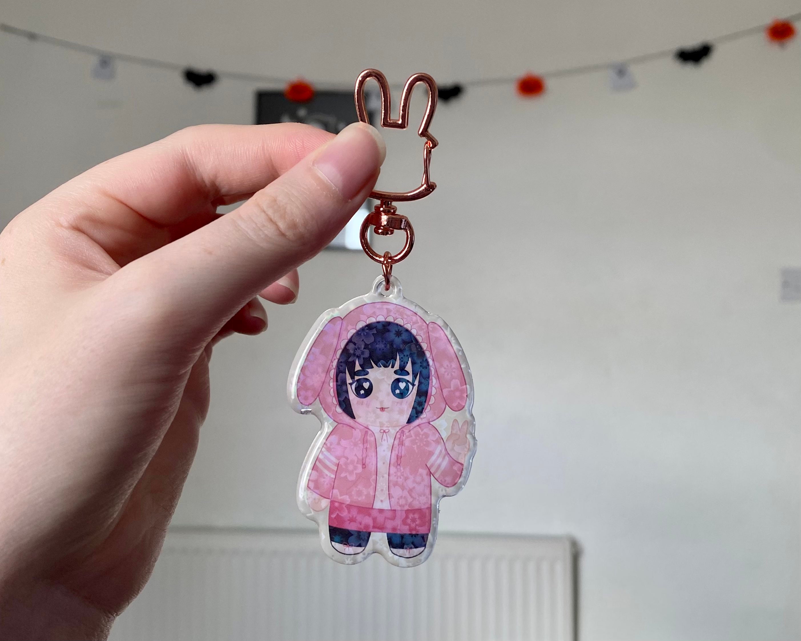 Pink Bunny Feng Min Dead by Daylight 2.5inch Acrylic and Epoxy Coated ...