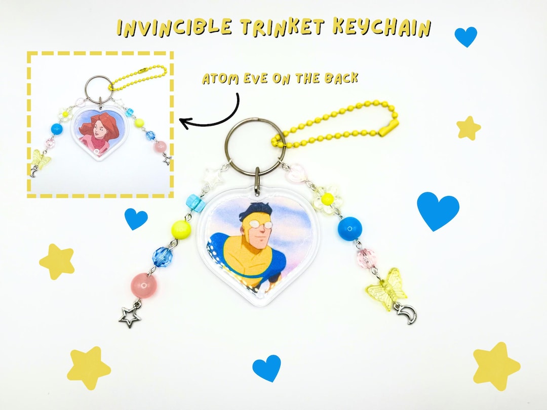Invincible and Atom Eve Handmade Trinket Charm Heart Keychain - Etsy