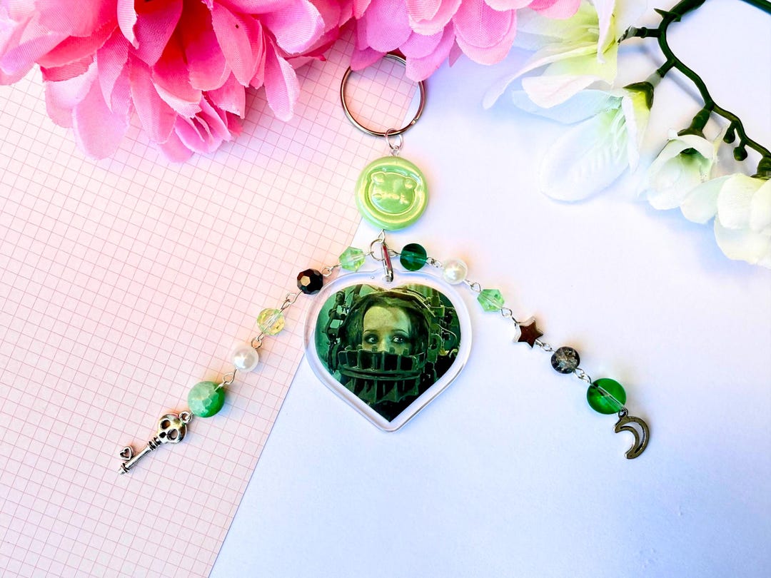 Amanda Young Saw Handmade Deco Heart Charm Keychain - Etsy
