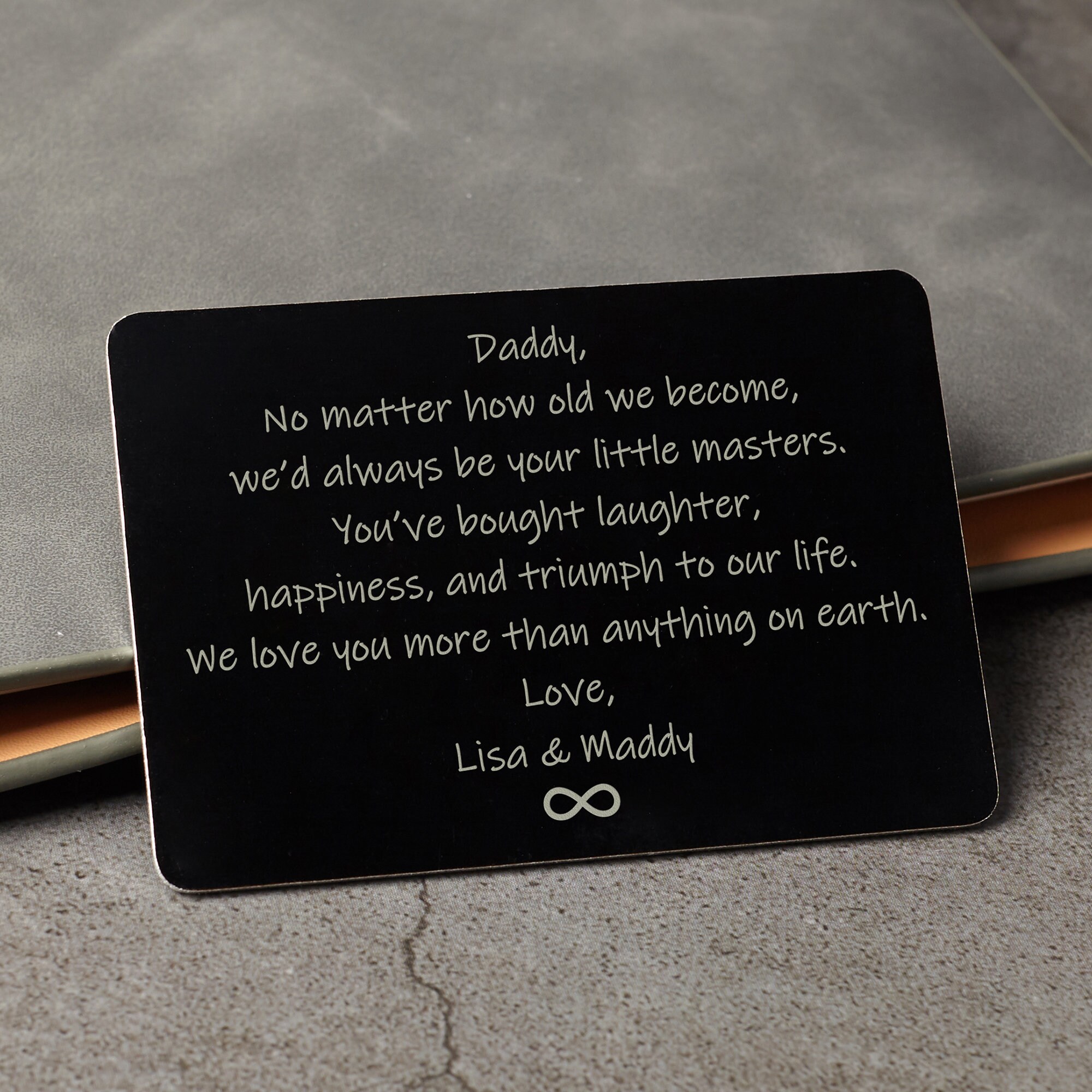 Metal Wallet Card for Dad, Personalized Wallet Insert for Him, Gift ...