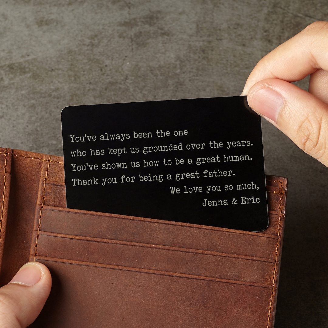 Metal Wallet Card for Dad, Personalized Wallet Insert for Him, Wallet ...