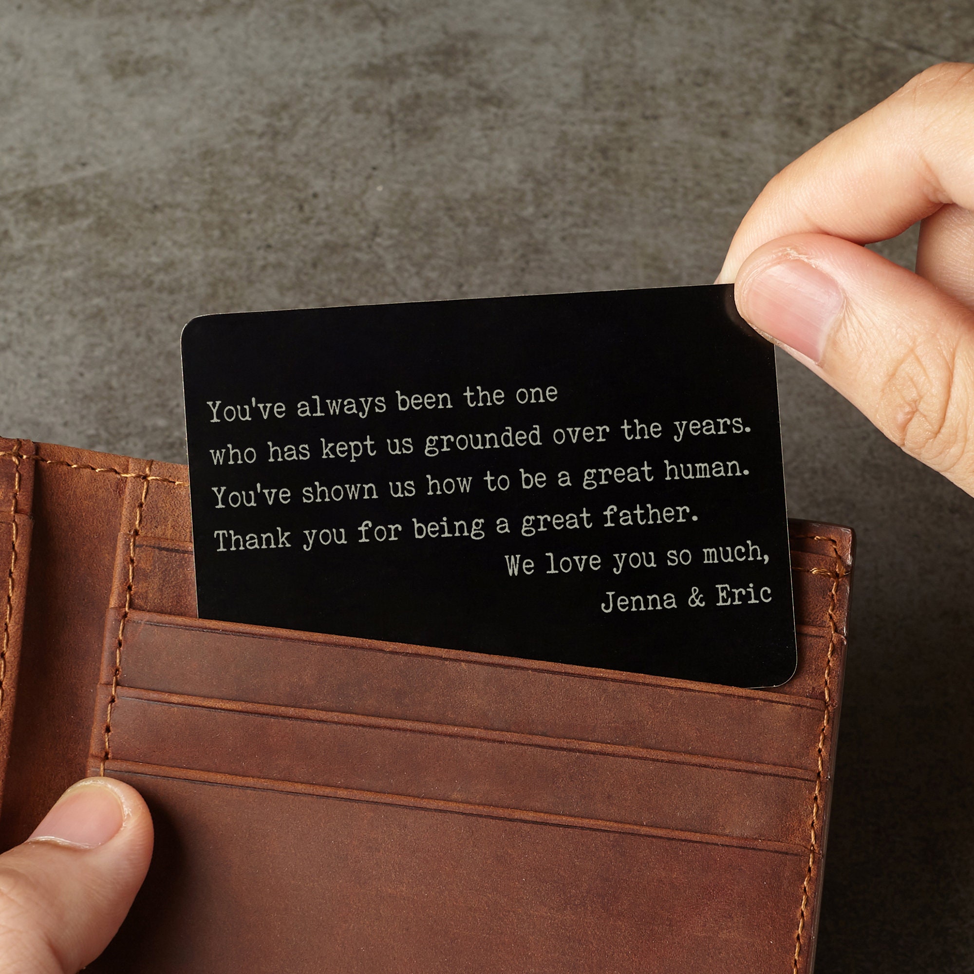 Metal Wallet Card for Dad, Personalized Wallet Insert for Him, Gift ...
