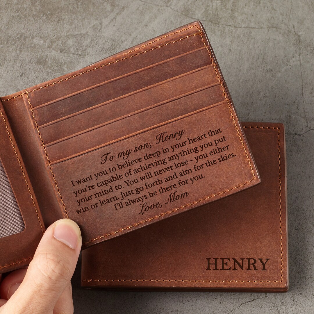 Wallet for Son, Gift From Mom to Son, Monogram Wallet for Boys ...