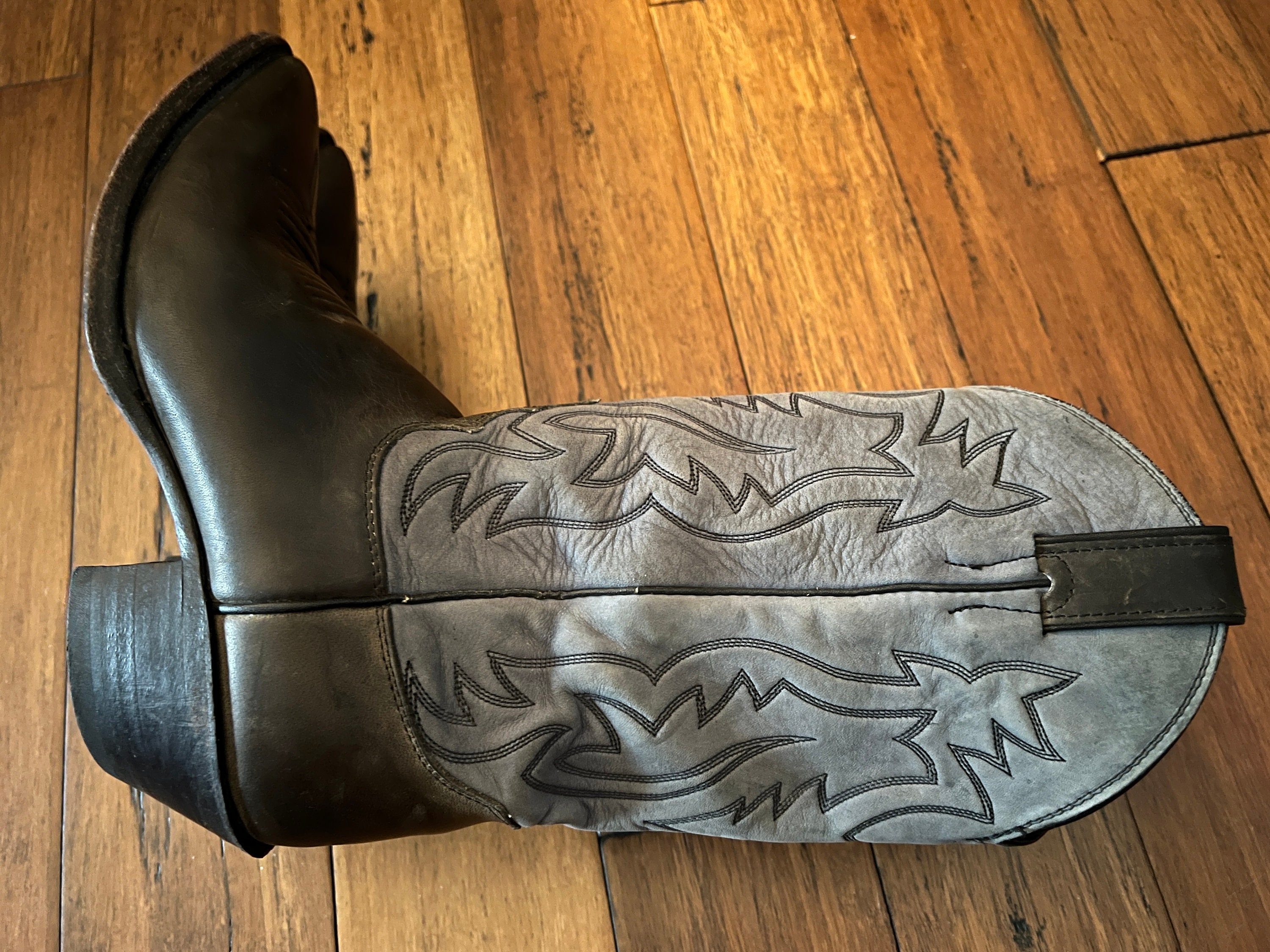 Vintage Womens Justin Cowboy Boots Black and Blue Size 6B - Etsy