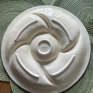 Large Vintage Serving Dish, Hand Painted, Ceramic, Five Compartments - Etsy