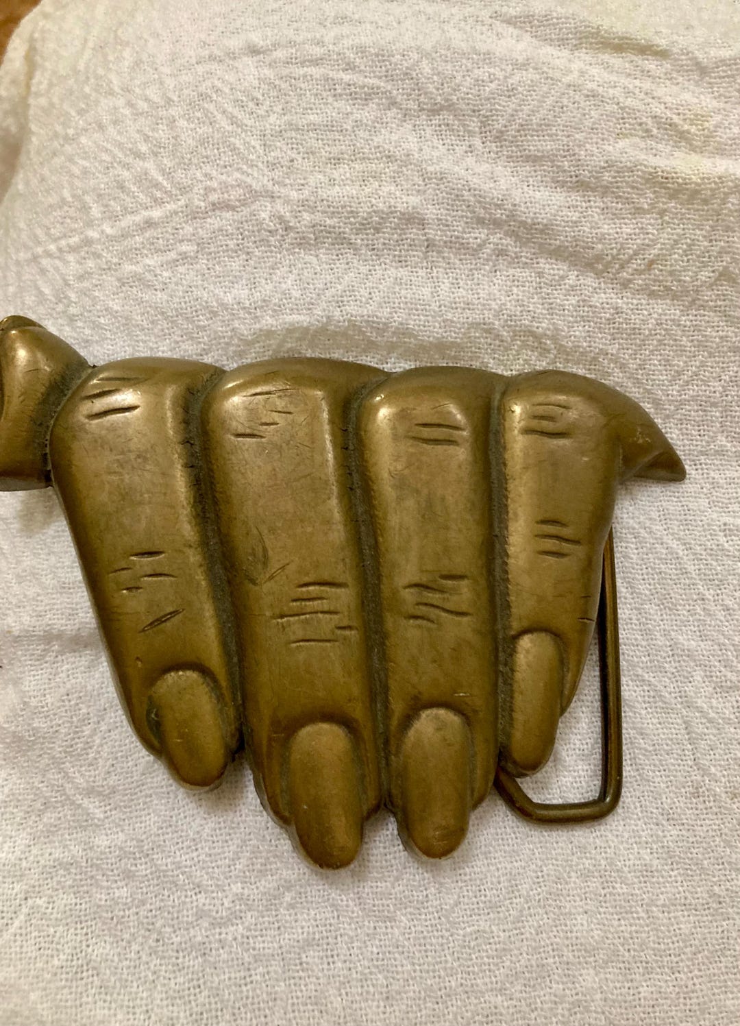 Vintage Brass Belt Buckle /shape of a a Hand - Etsy