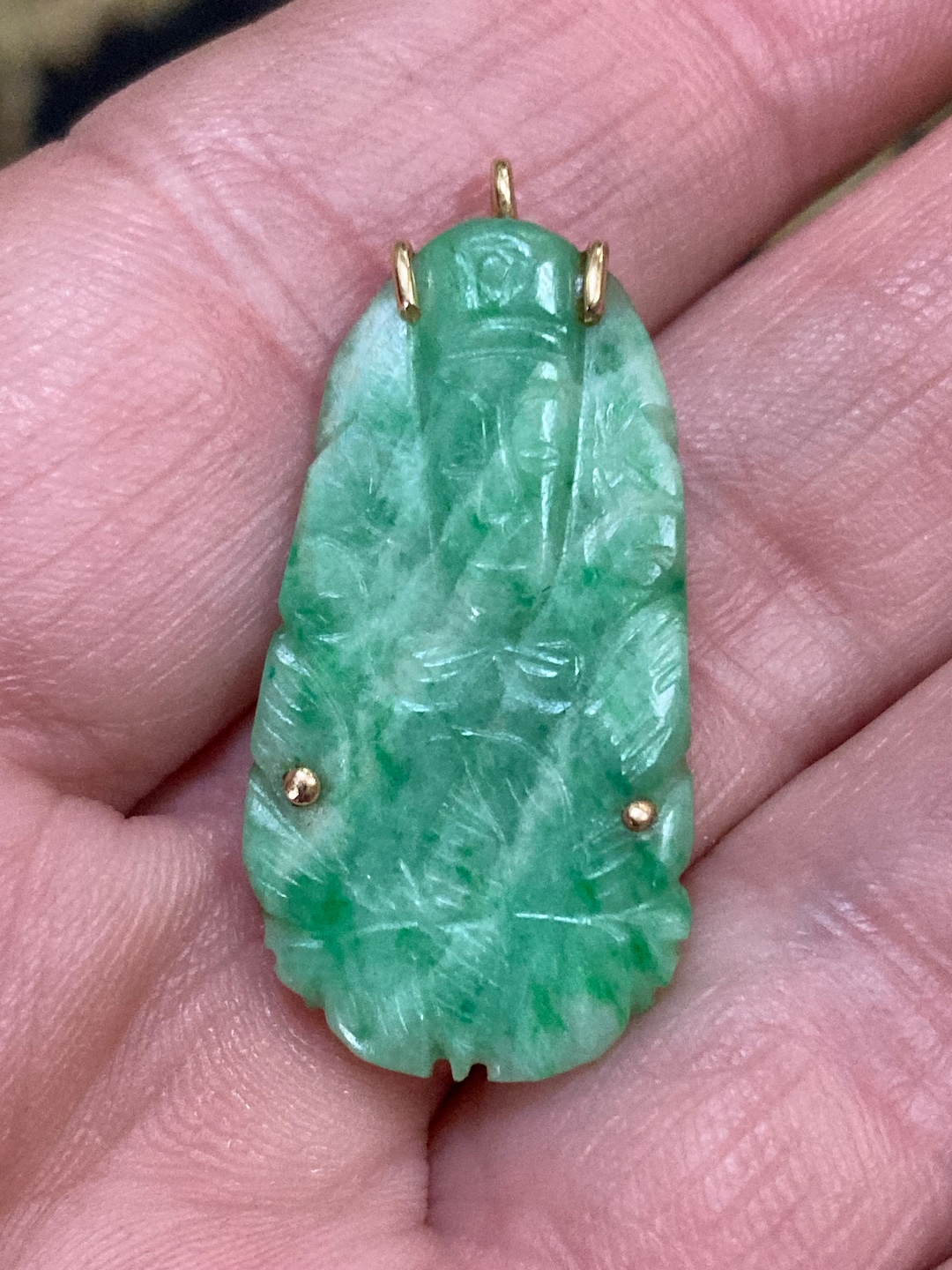 Vintage Jade Pendant - Etsy