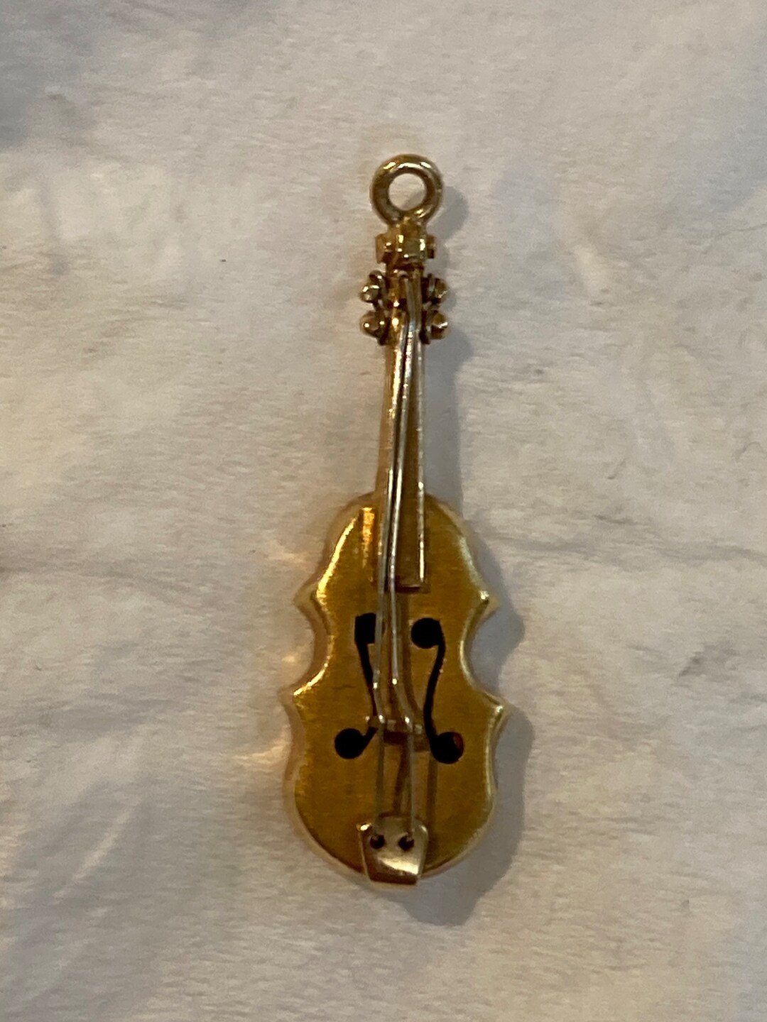 Vintage Violin 18k Gold Charm - Etsy