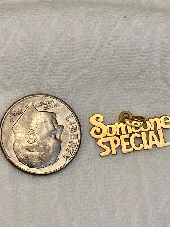 14k gold charm / someone special charm - Gem