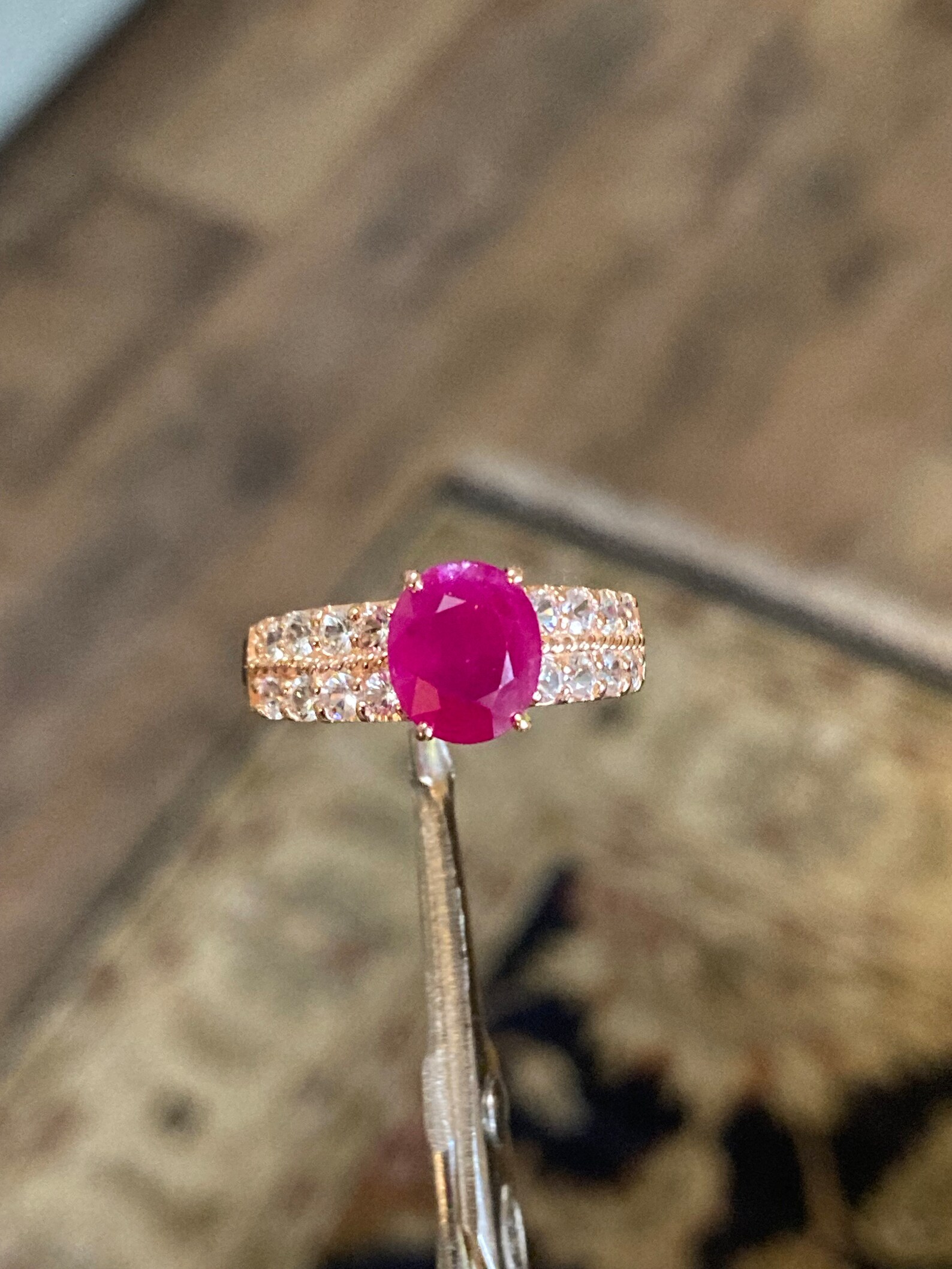 14k Rose Gold Ruby and Sapphire Ring Size 6.5 - Etsy