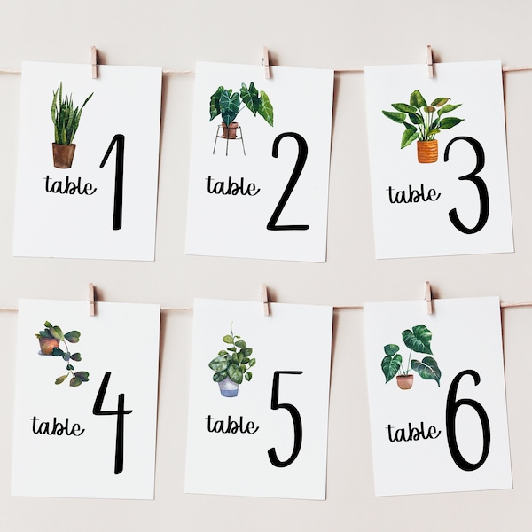 Plant Wedding Table Numbers - Etsy
