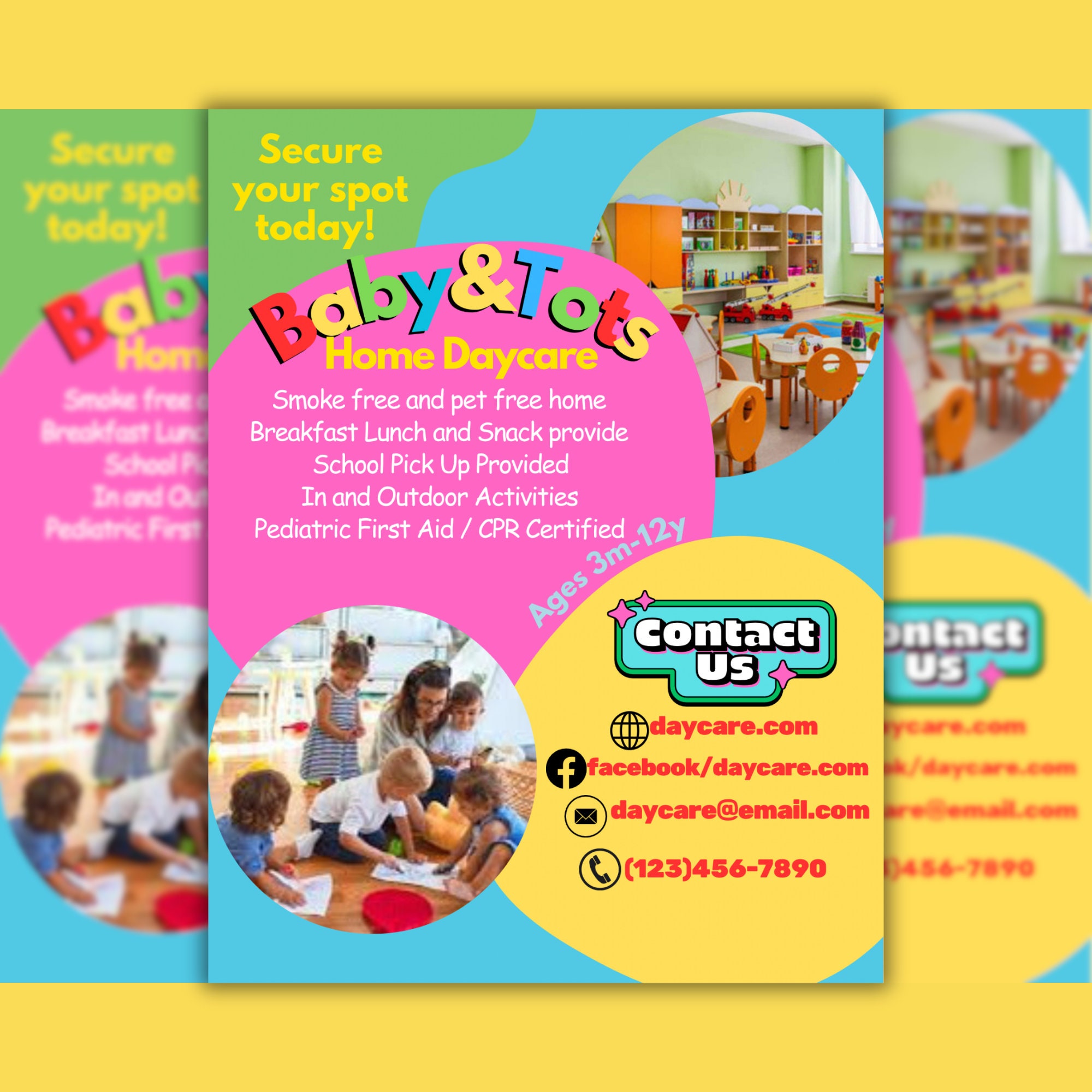 Child Care Provider Editable Advertisement - Daycare Flyer Template ...