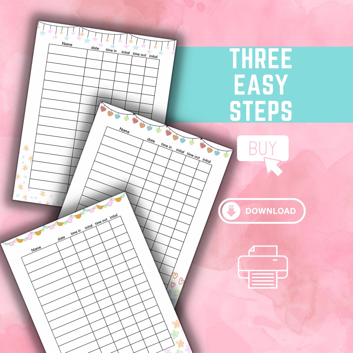 Valentines Sign in Sheet Download - Spring Daycare School Attendance ...