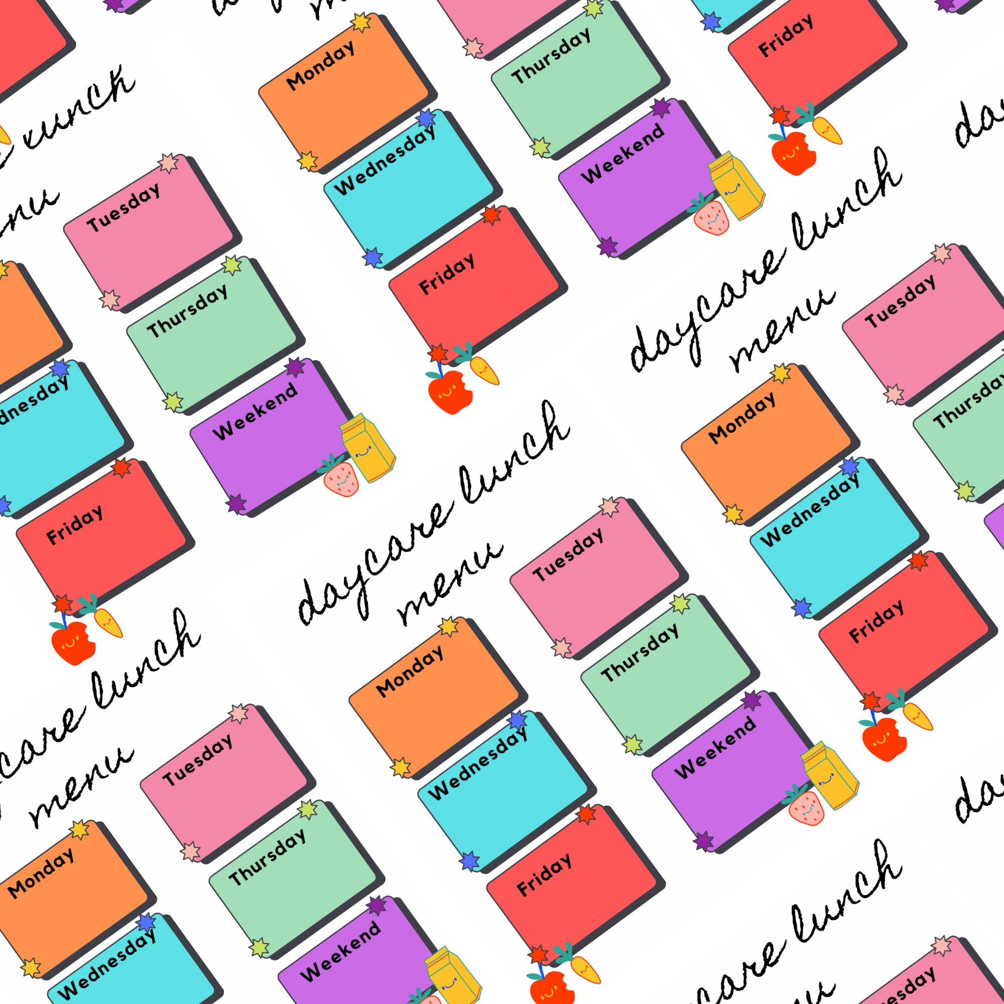 Daycare Meal Planner READY TO PRINT - Etsy