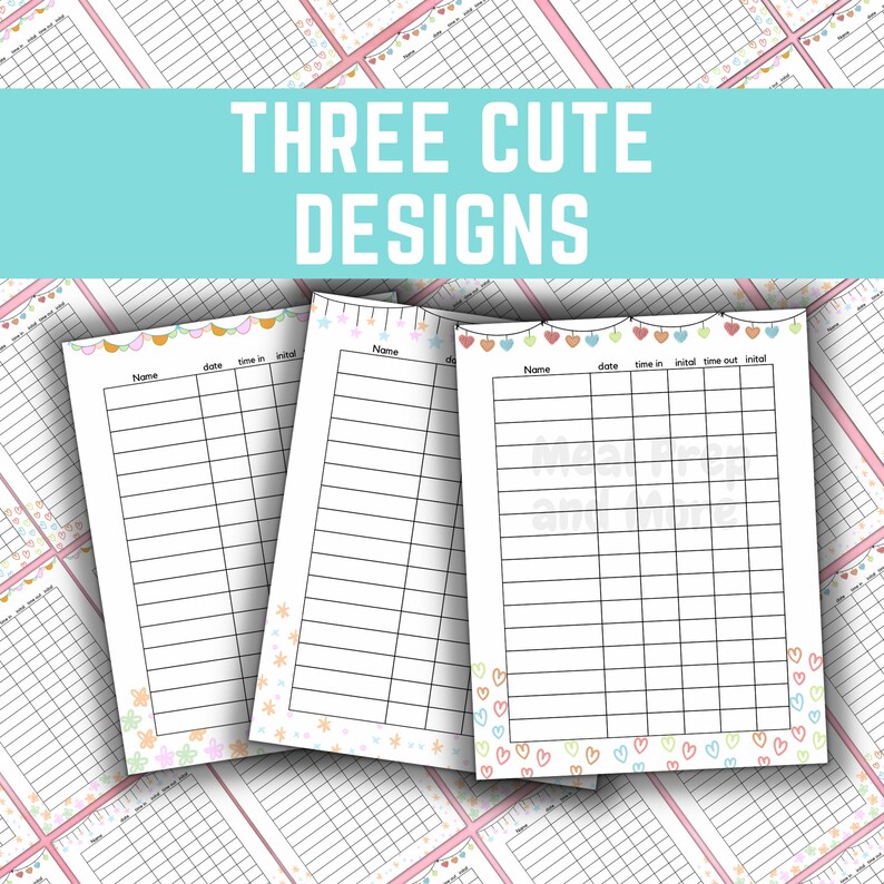 Valentines Sign in Sheet Download - Spring Daycare School Attendance ...