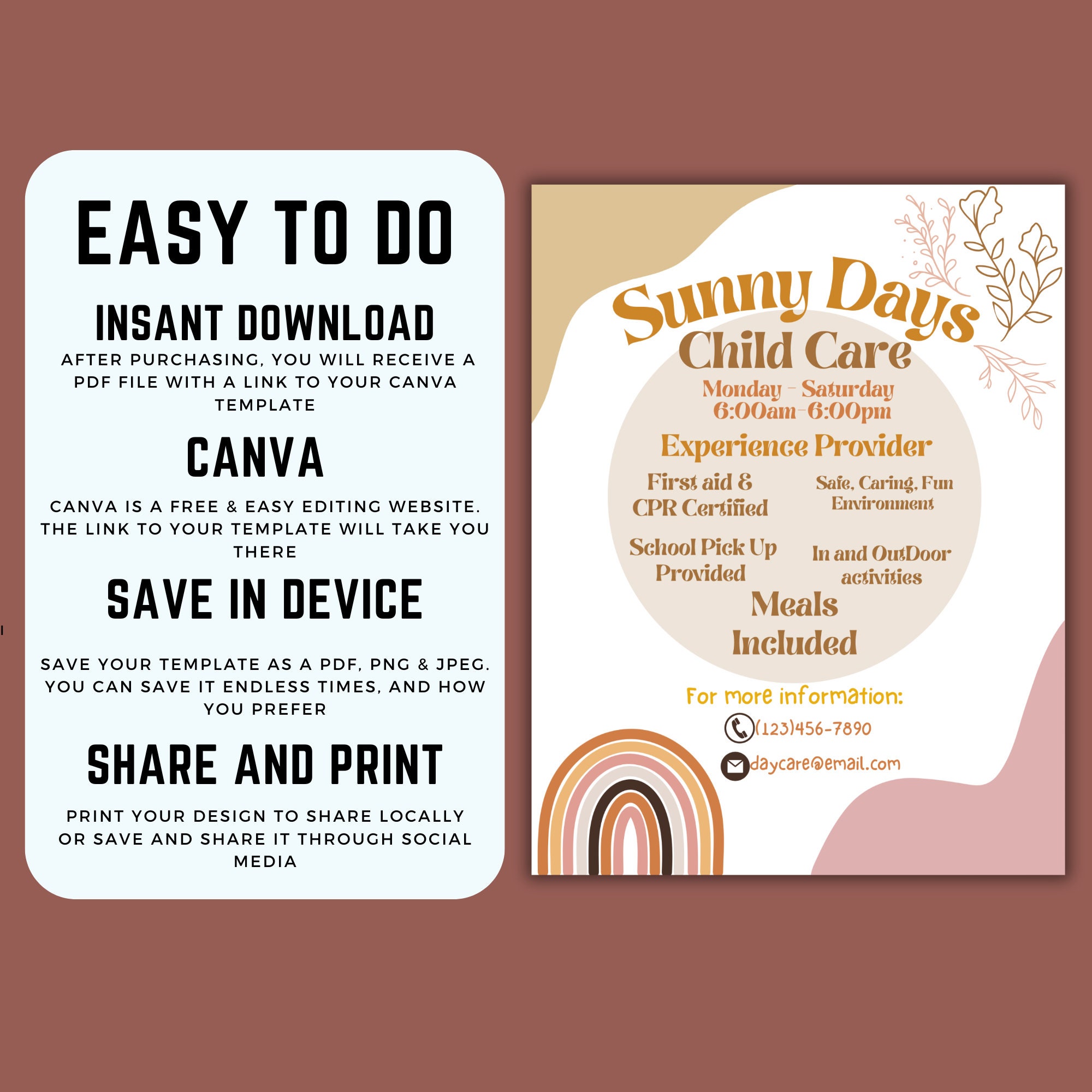 Child Care Provider Editable Advertisement - Daycare Flyer Template ...