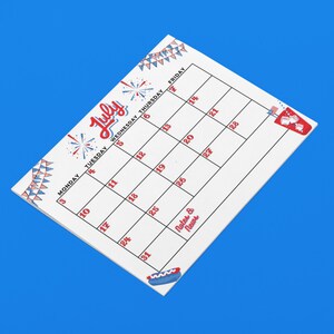 July Calendar Editable Template Daycare Meal Tracker - Etsy