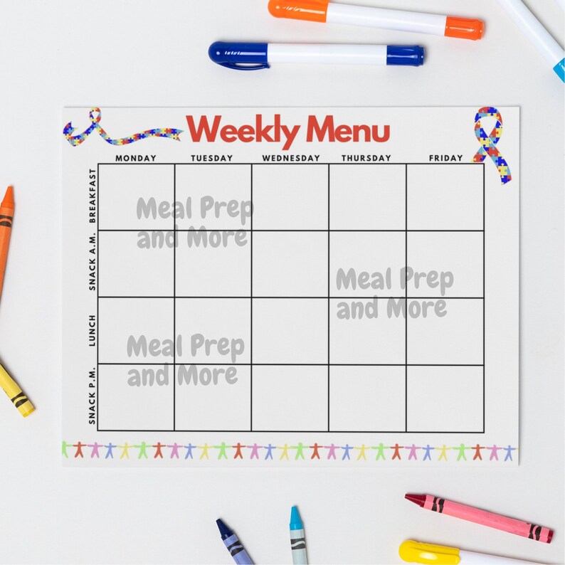 Autism Awareness Childcare Weekly Menu Download - Multipack Daycare ...