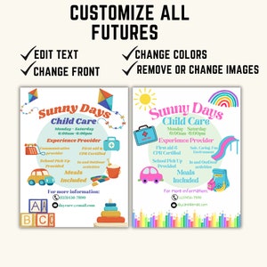 Child Care Provider Editable Advertisement - Daycare Flyer Template ...