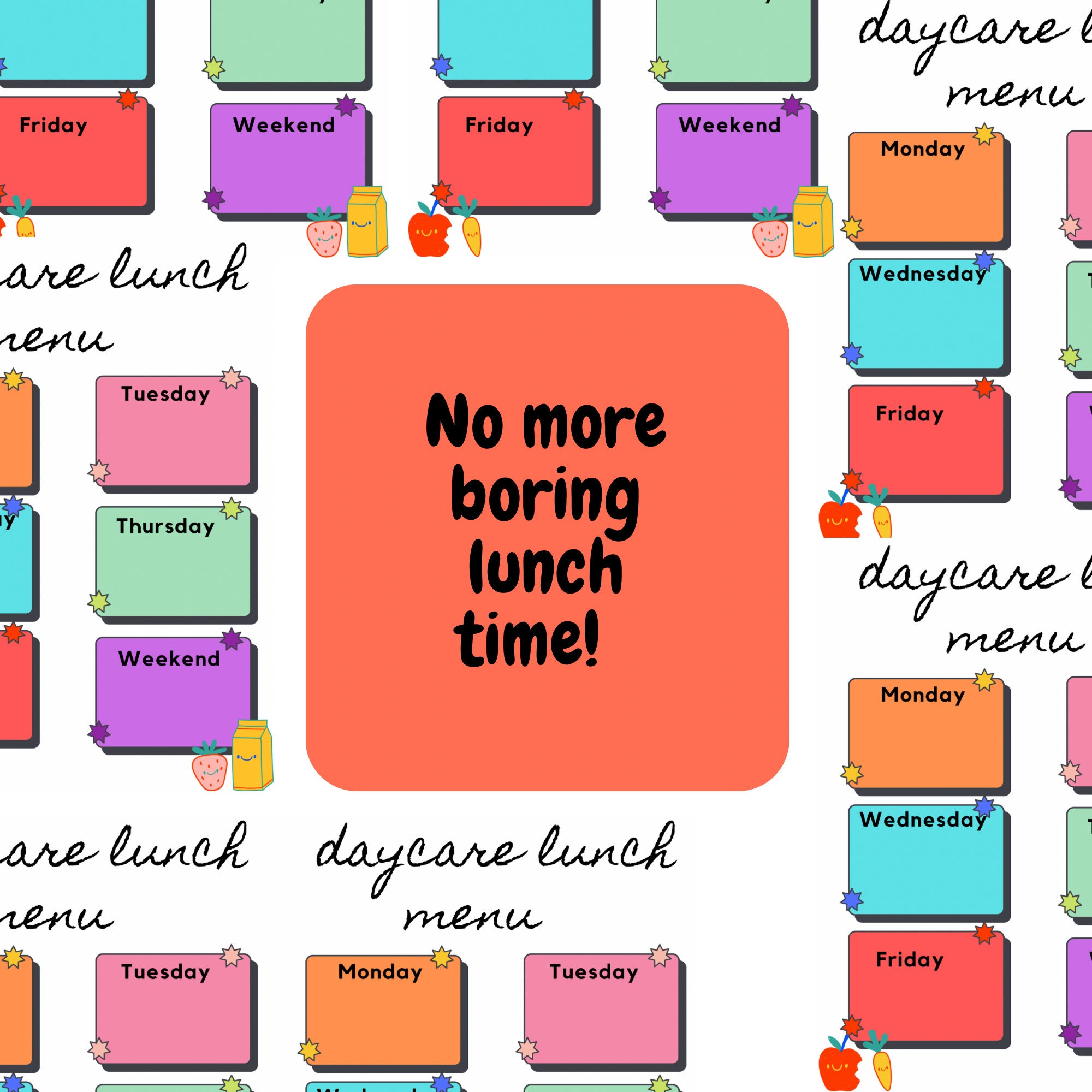 Daycare Meal Planner - READY TO PRINT - Etsy