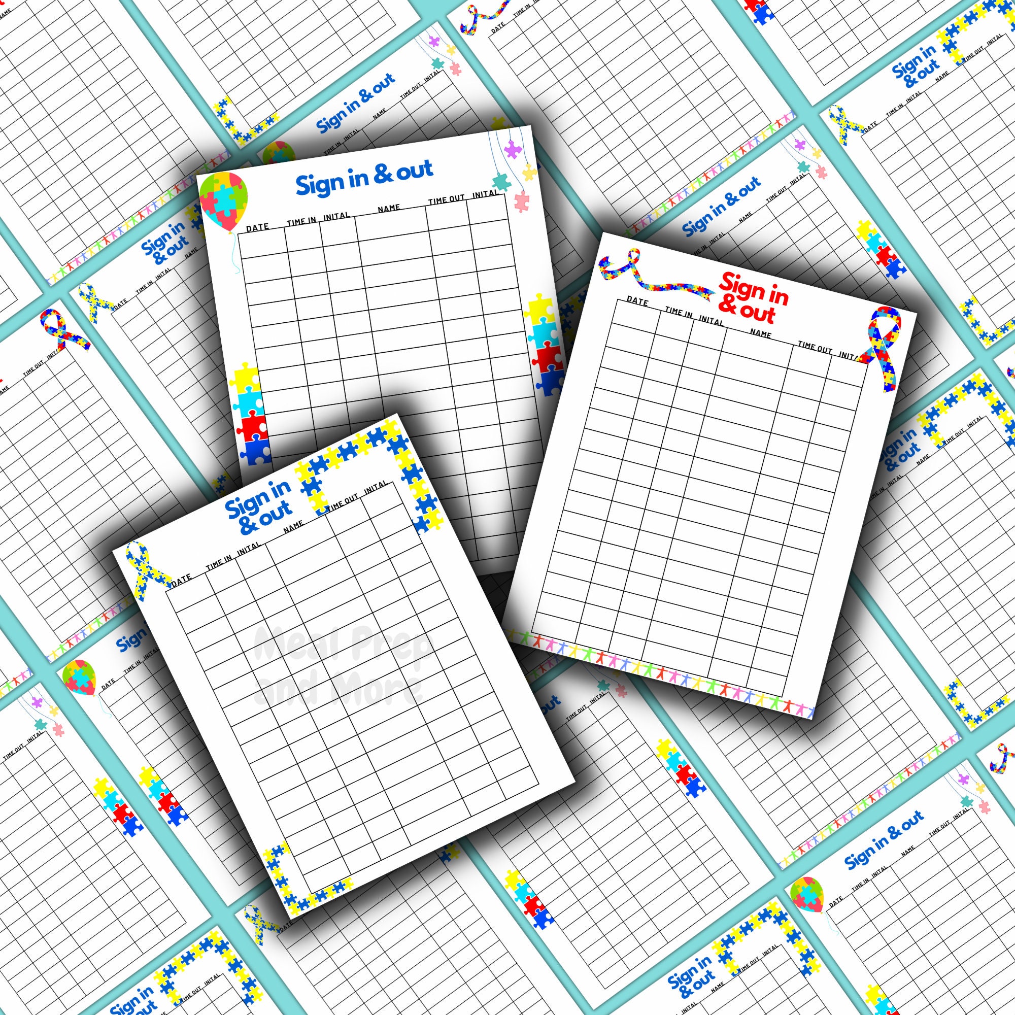 Sign in and Out Logs - Autism Awareness - Special Needs Log ...