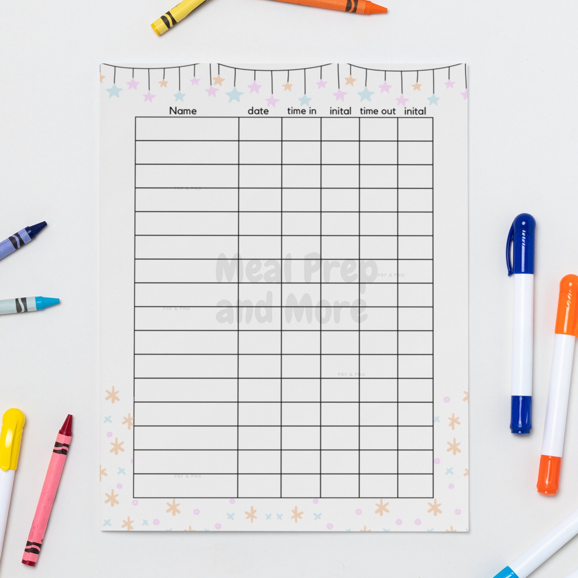 Valentines Sign in Sheet Download - Spring Daycare School Attendance ...