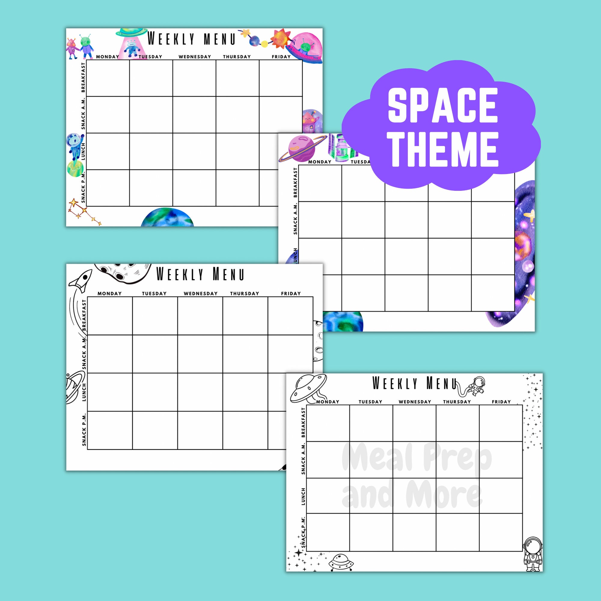 Childcare Weekly Menu Log Editable Template - Multipack Space Daycare ...