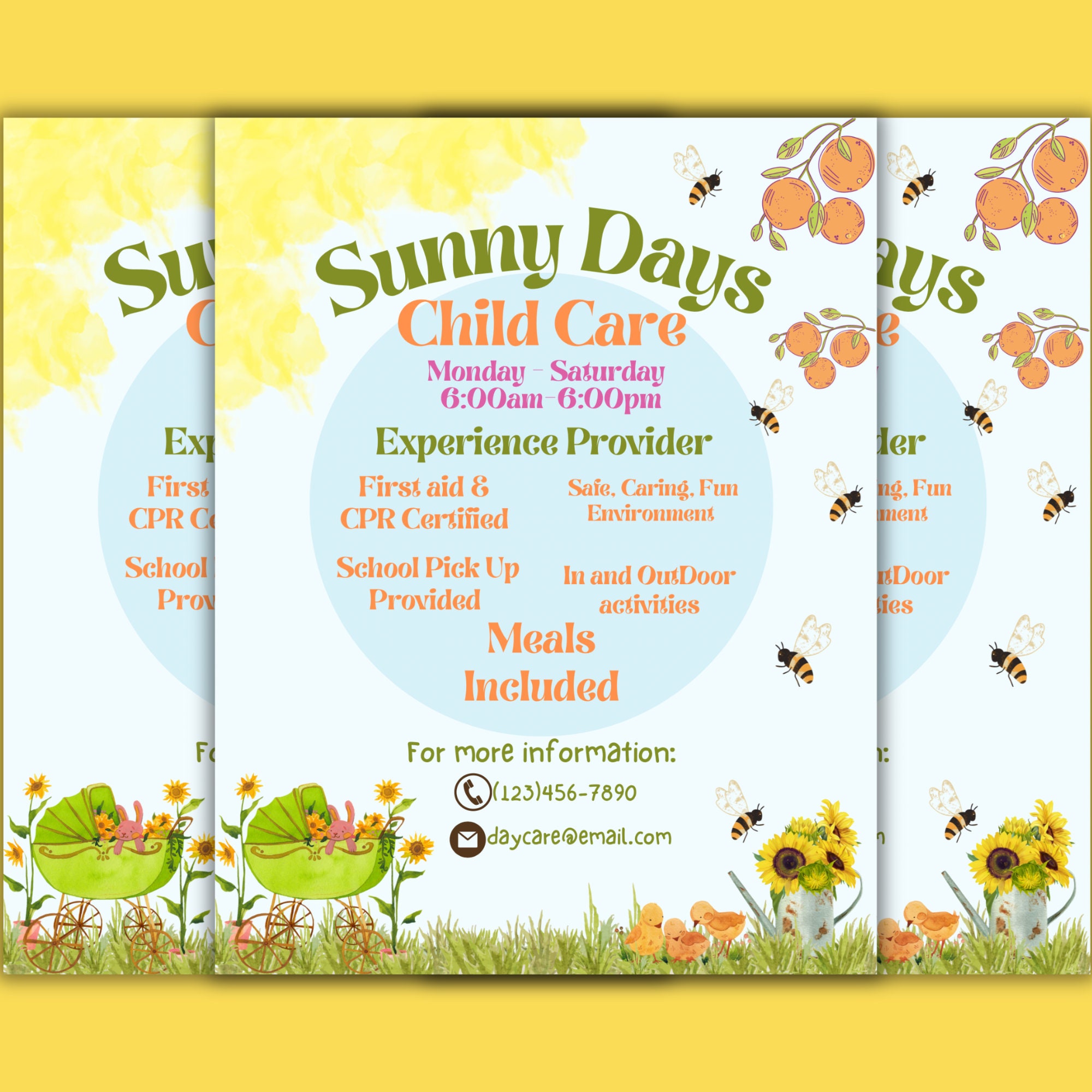 Child Care Provider Editable Advertisement - Daycare Flyer Template ...