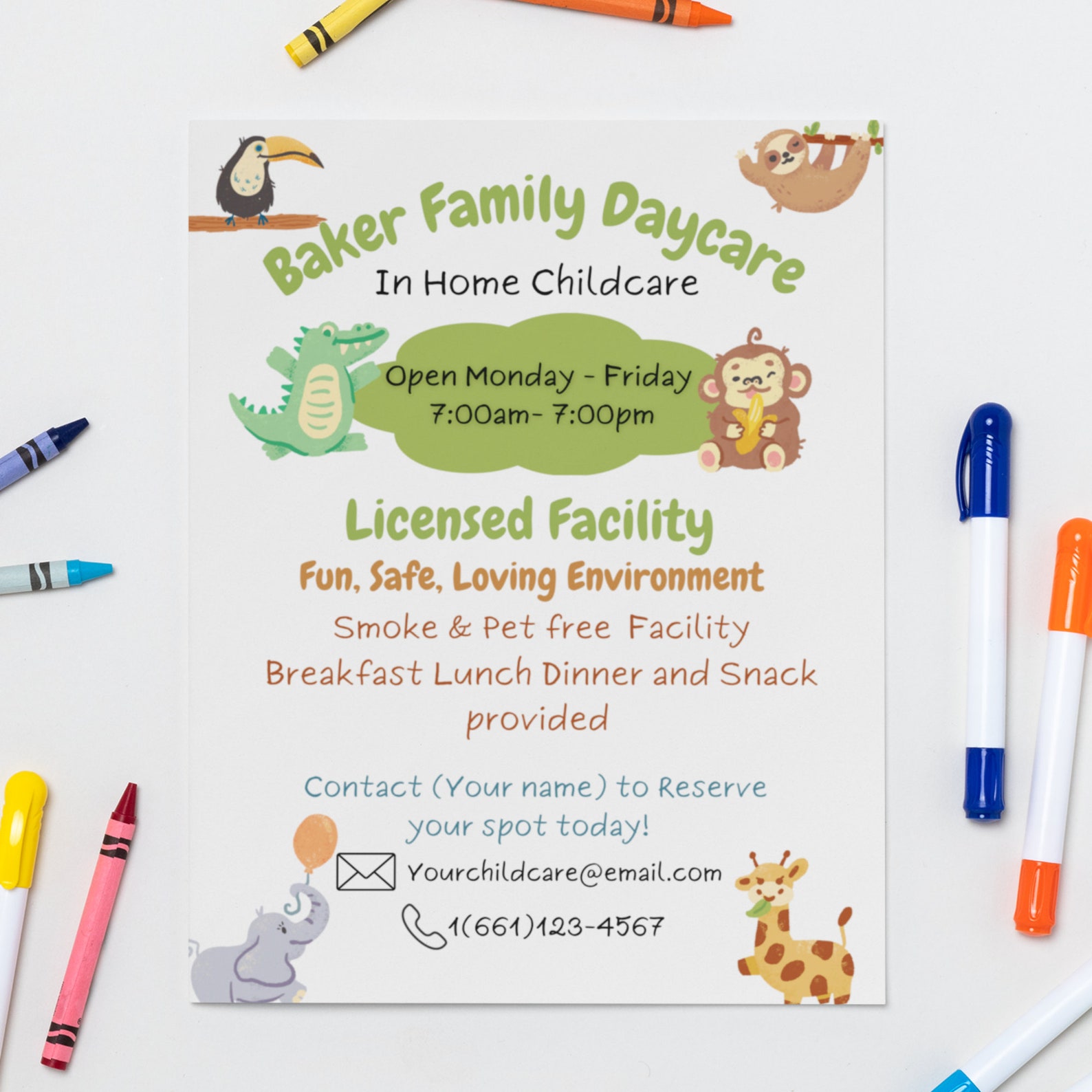 Childcare & School Flyer Template. Editable. Canva. Downloadable. Ready ...