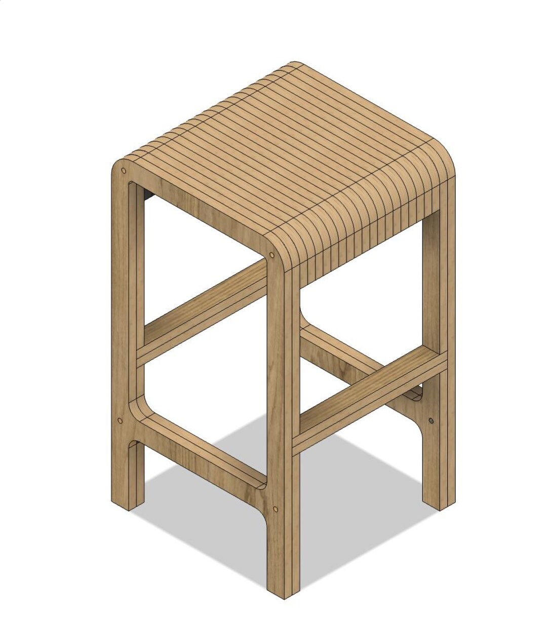 CNC Stool, Layered Kitchen Stool CNC Furniture DXF Files Instant ...