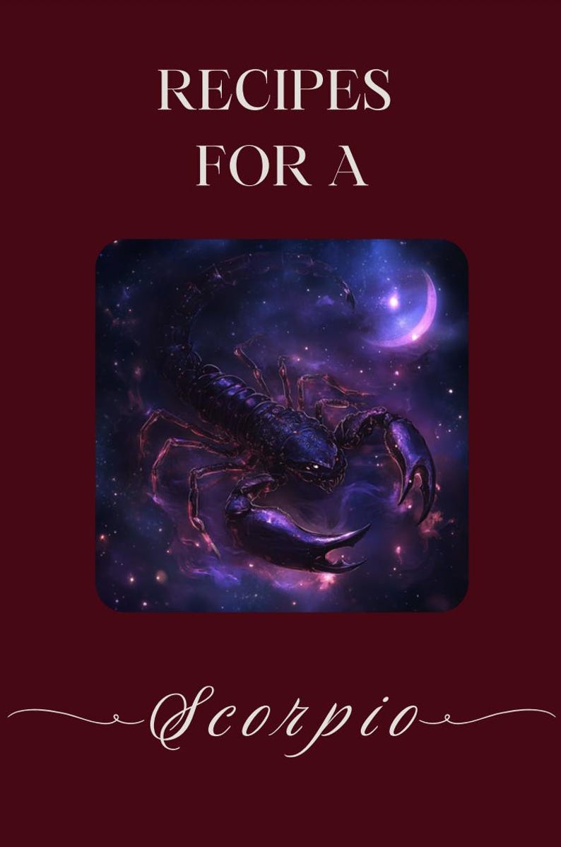 Scorpio Recipe Book - Etsy