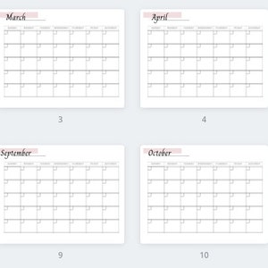 Printable Minimalistic Calendar - Etsy