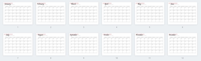Printable Minimalistic Calendar - Etsy UK