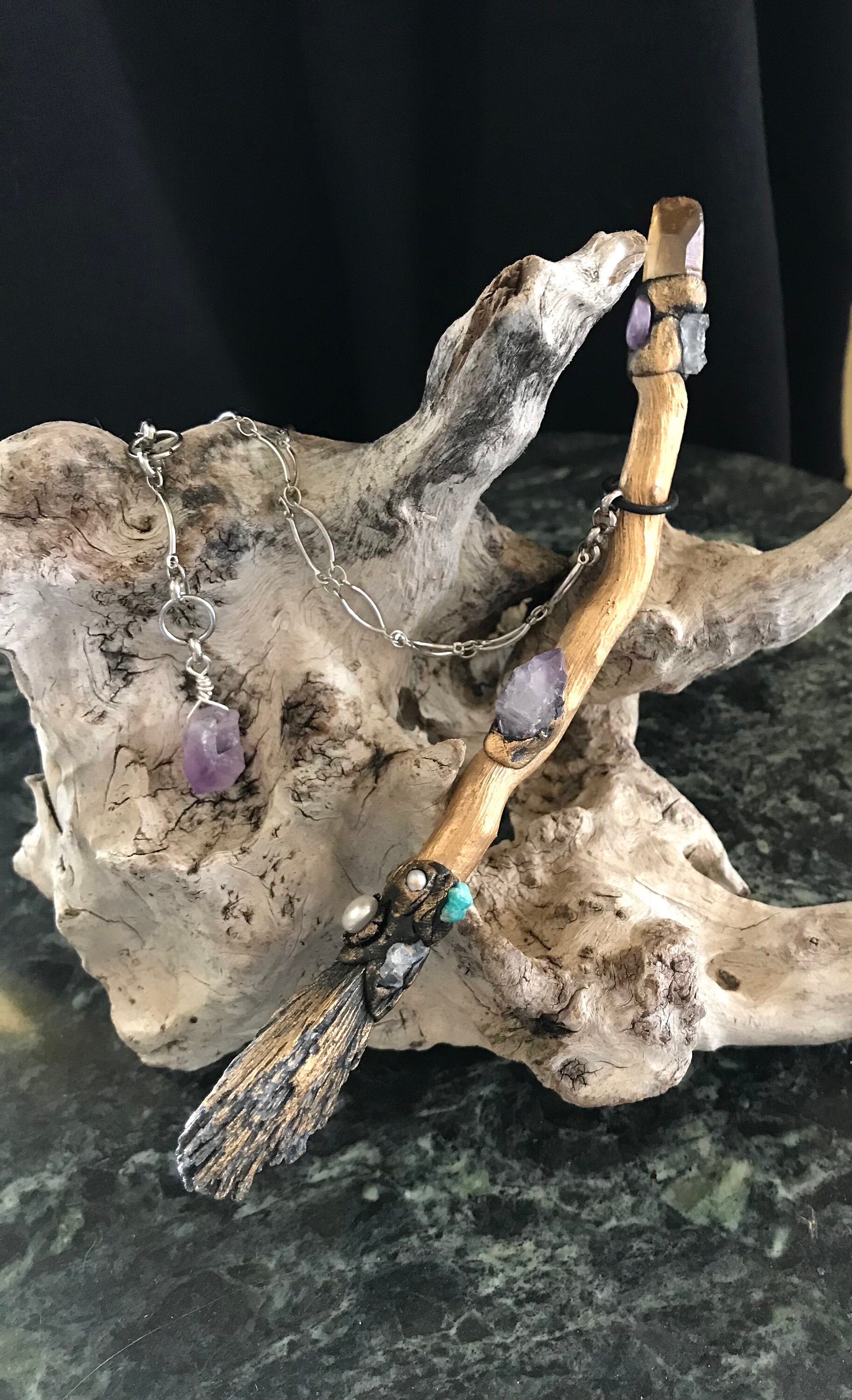 Witches Broom - Magic Wand - Witches Broom Necklace - Kyanite - Etsy