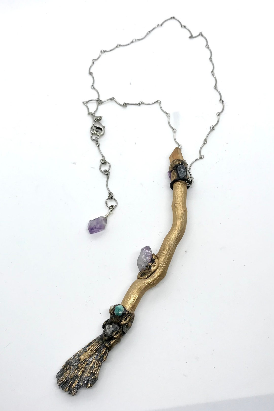 Witches Broom - Magic Wand - Witches Broom Necklace - Kyanite - Etsy