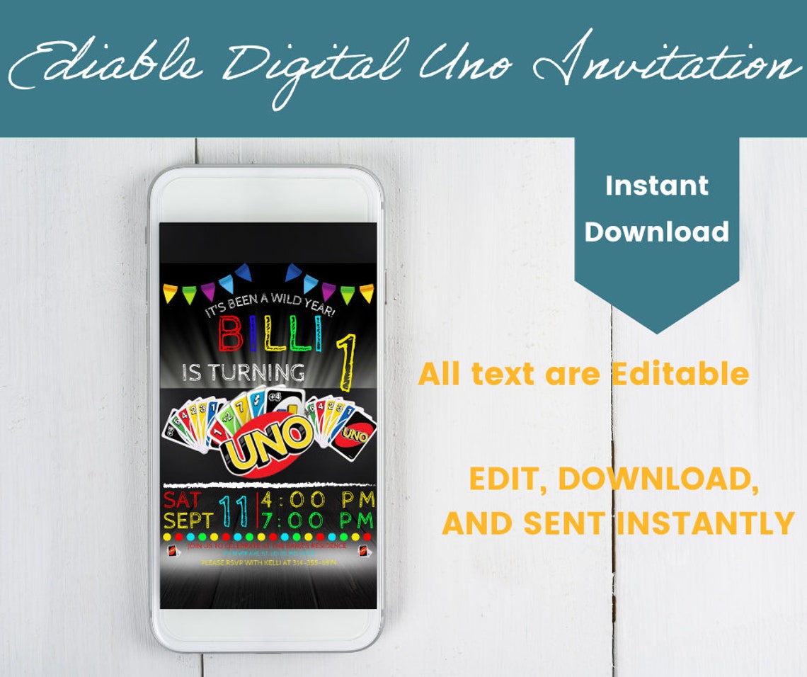 Uno Party Invitation - Etsy