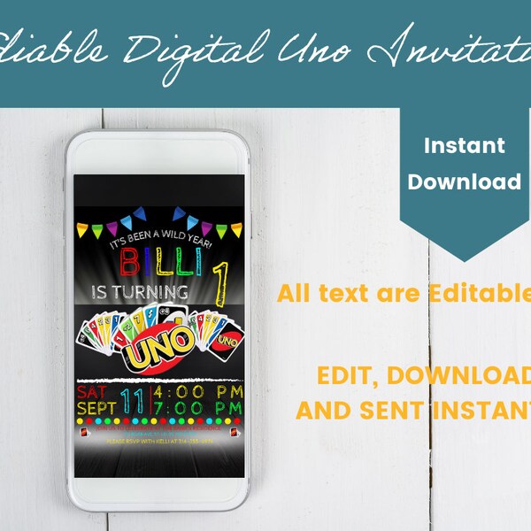 Uno Invitation - Etsy