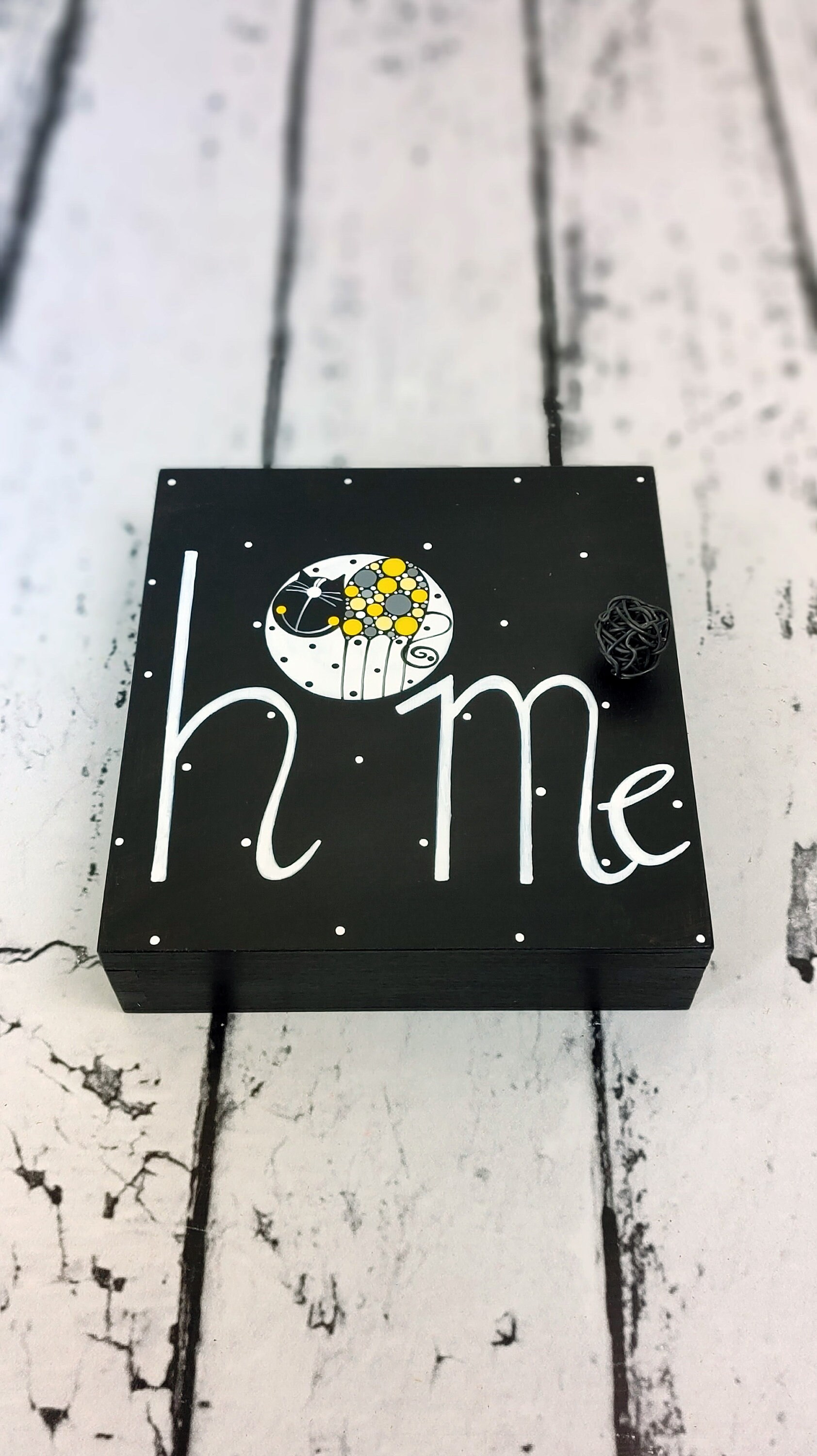 Custom Hand Painted Black Wooden Key Box Animal Design - Etsy