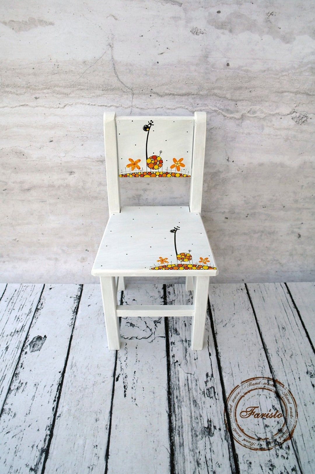Personalized Wooden Nursery Chair, Hand Made White Kids Chair, Chair ...