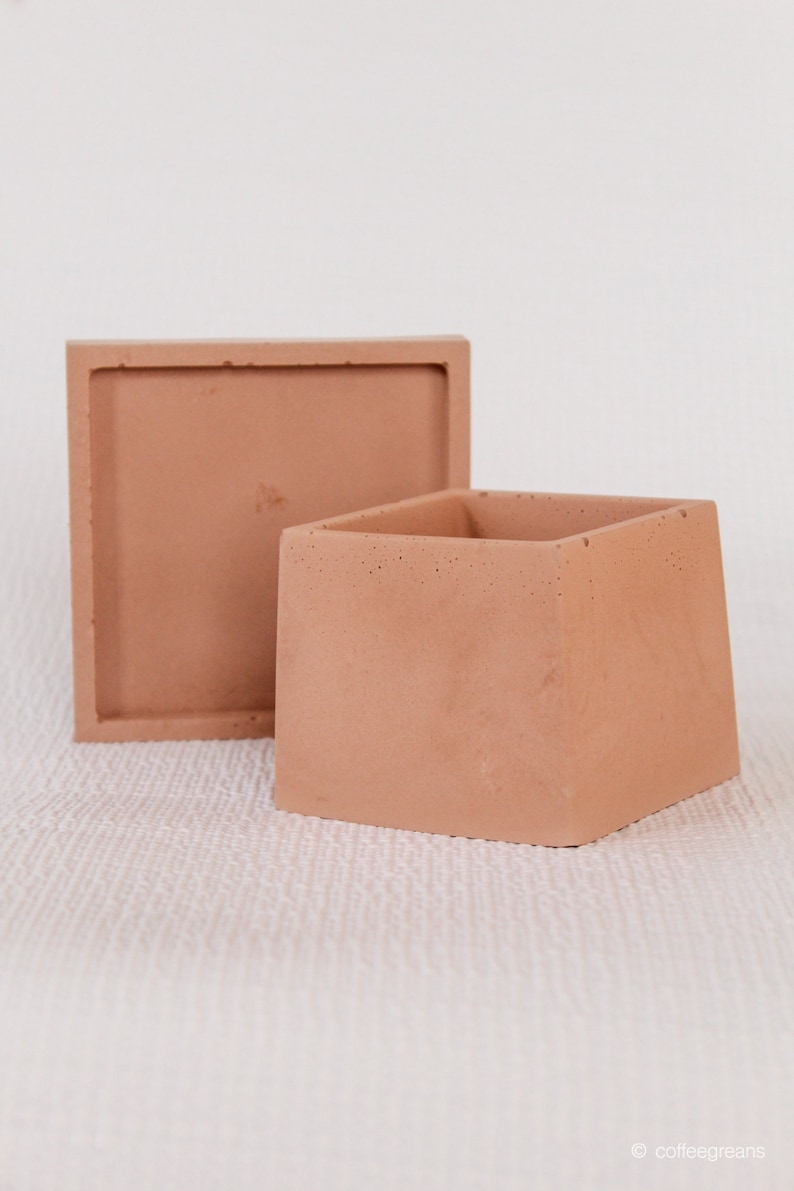 Modern Concrete Planter With Tray | Small Indoor Plant Pot | Succulent ...