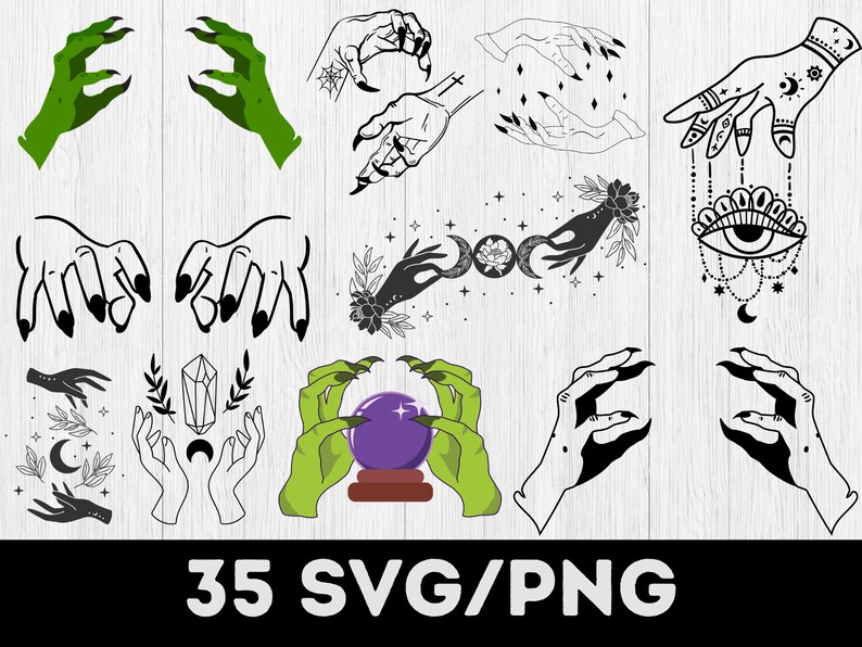 Witchy Hands Svg Bundle Witch Hands Svg Witchy Svg Witch Etsy