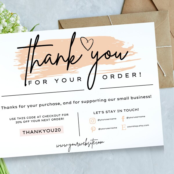 Thankyou Note Sample - Etsy
