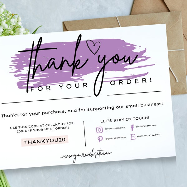 Thankyou Note Sample - Etsy