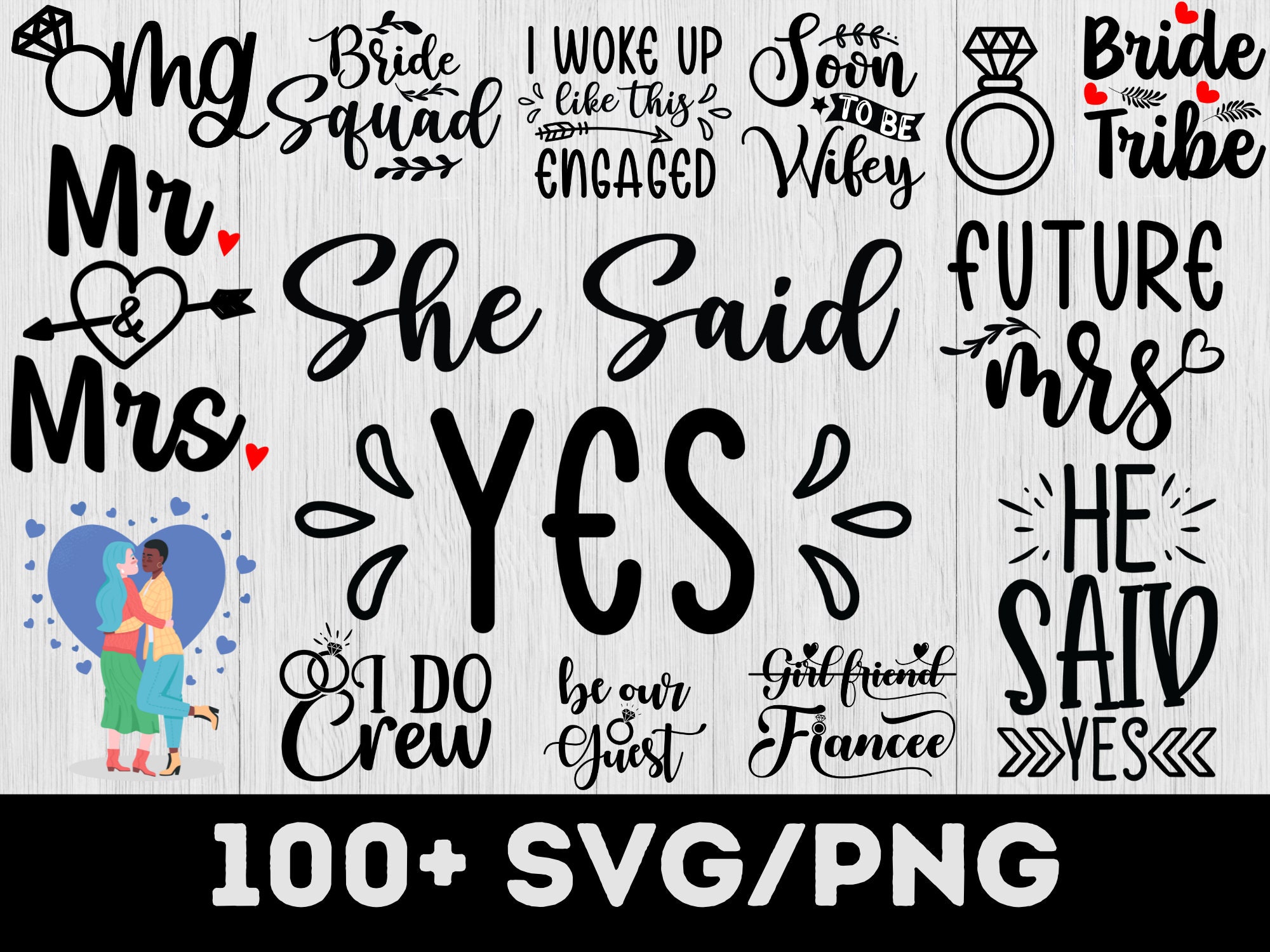Engagement SVG Bundle Wedding Svg Engagement Svg Bride to - Etsy