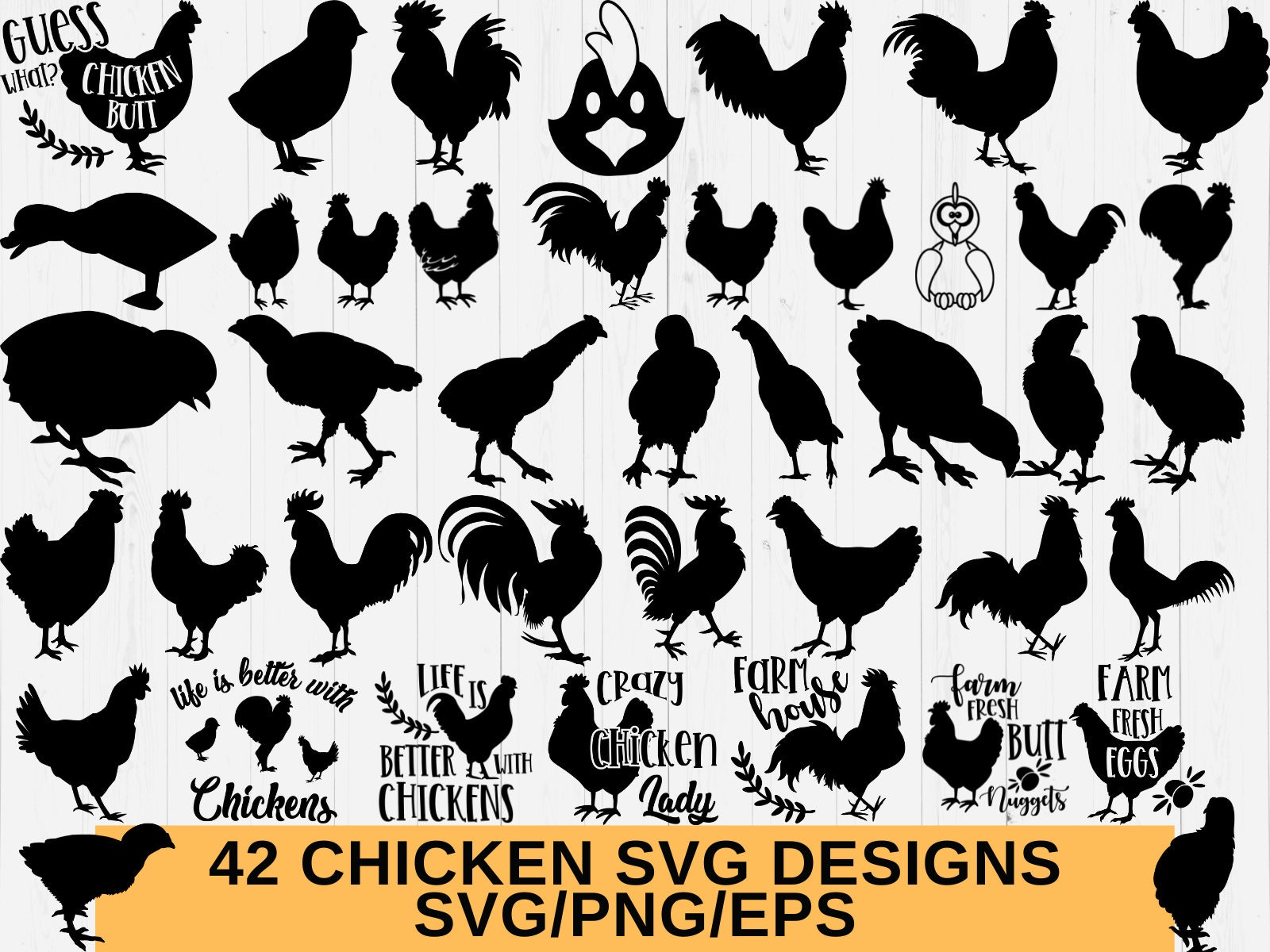 Chicken Svg Bundle Hand Drawn Rooster Svg Bundle Chicken - Etsy