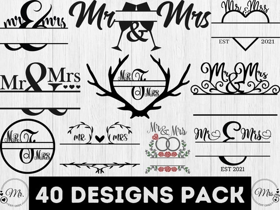 Mr and Mrs Sign Svg Bundle Mr Mrs Svg for Laser Mr and Mrs - Etsy UK