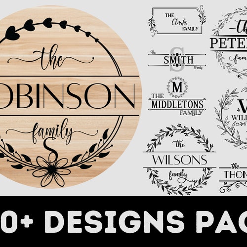 Family Name Monogram Svg Bundle Split Monogram Svg Wedding - Etsy