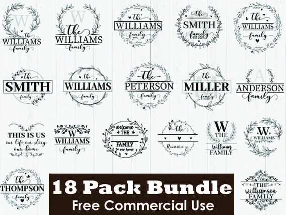 Family Name Monogram Svg Bundle Hand Drawn Wedding Monogram - Etsy